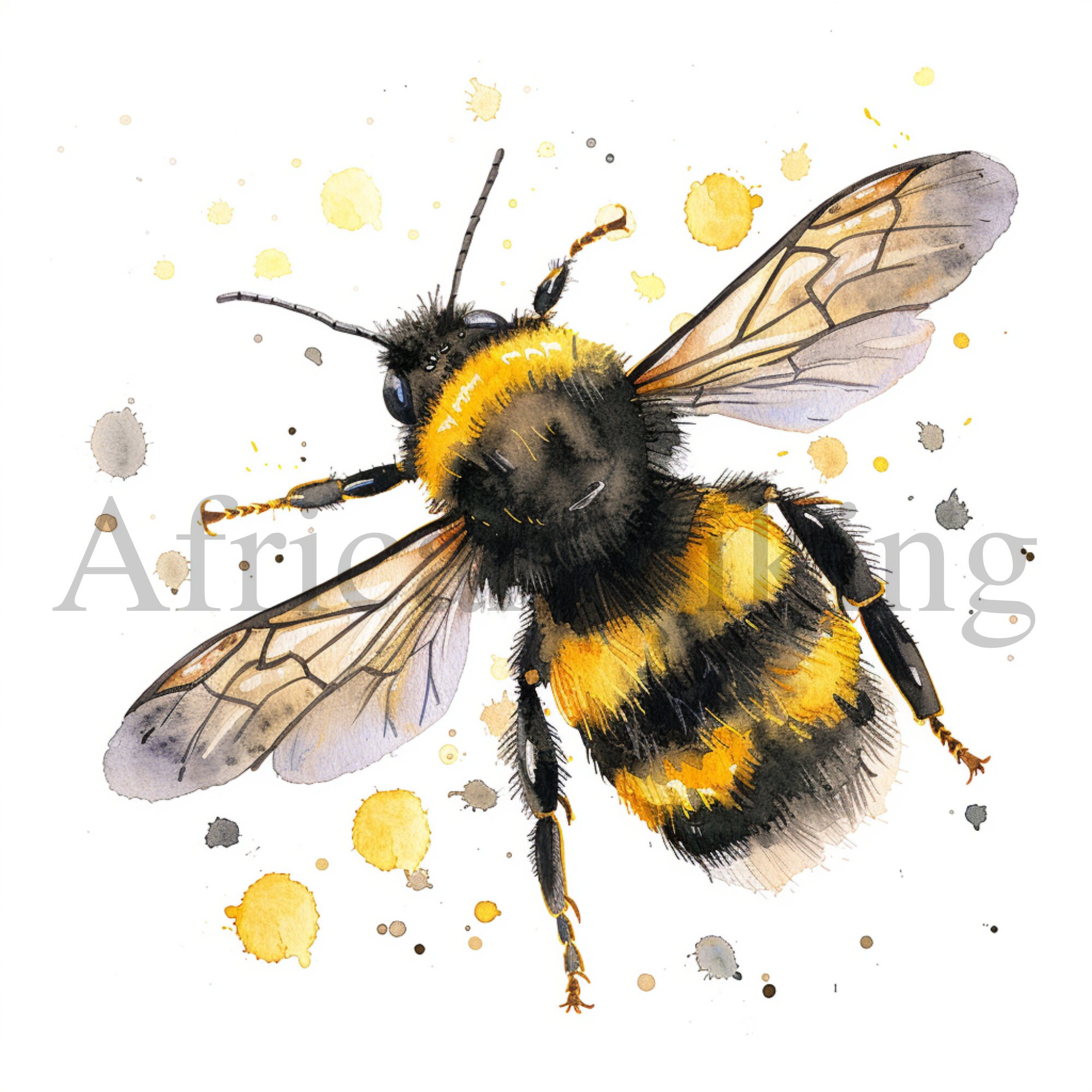 Buzzing Bees Clipart 10 High Quality Jpgs Digital Download Mixed Media ...