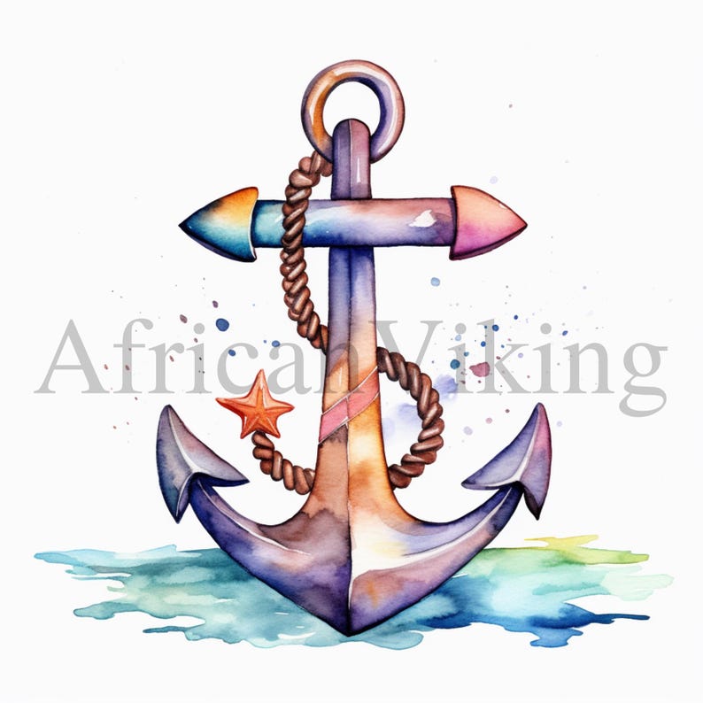 Anchor Clipart Nautical Anchor Clipart Bundle 10 High Quality Jpgs ...