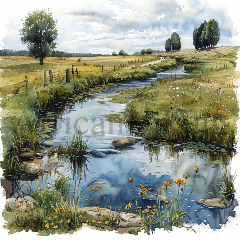 Country Ponds Clipart | 10 High Quality Jpgs | Digital Download | Pond ...
