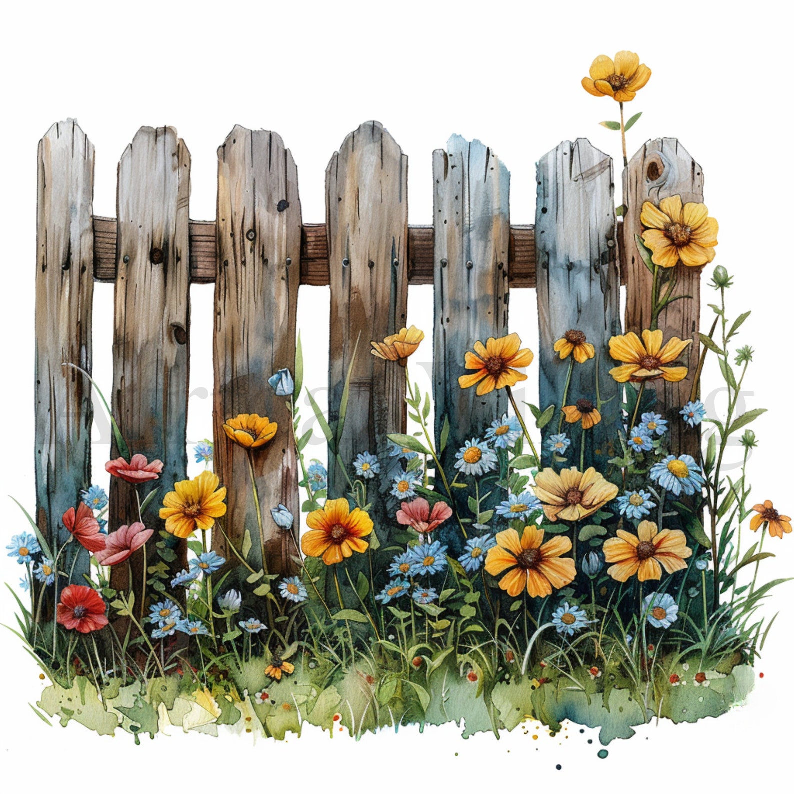 Wooden Fences Clipart | 10 High Quality Jpgs | Instant Digital Download ...
