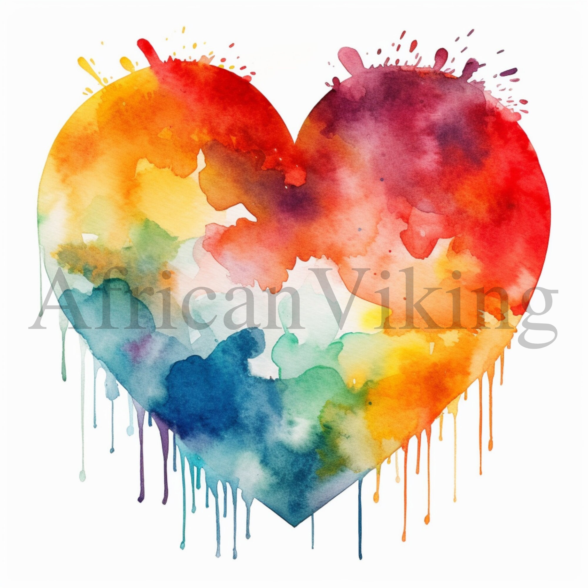 Rainbow Heart Clipart | 10 High Quality Jpgs | Digital Download ...