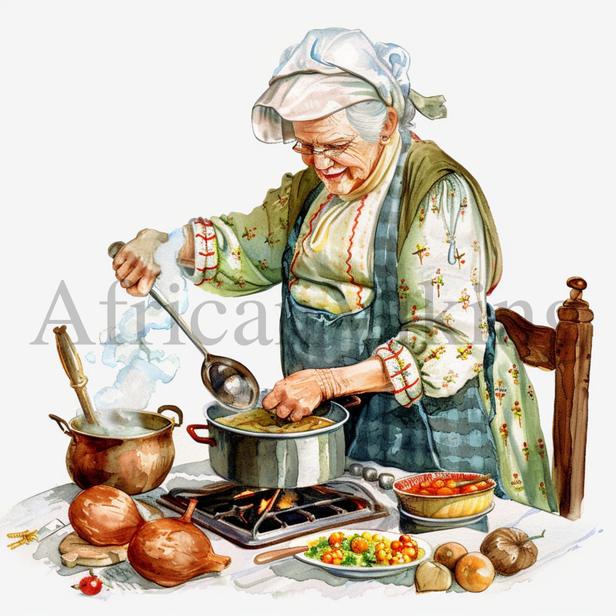 Old Fashioned Cooking Clipart 10 High Quality Jpgs Digital Download ...