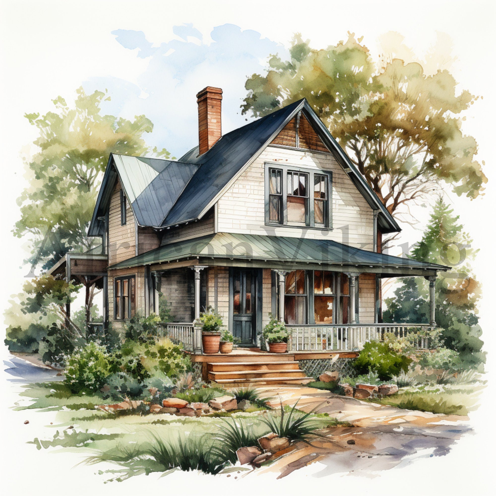 Farmhouse Clipart 10 High Quality Jpgs Digital Download Digital Paper ...