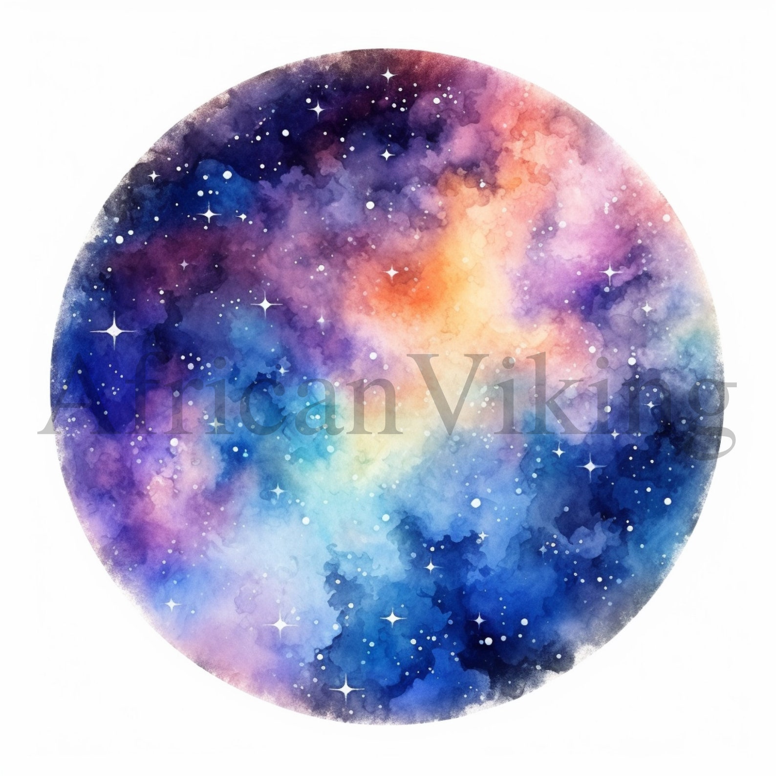 Watercolor Galaxy Backgrounds | Nebula Space Textures (digital Download ...