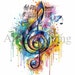 Watercolor Music Notes Clipart | 10 High Quality Jpgs | Digital ...