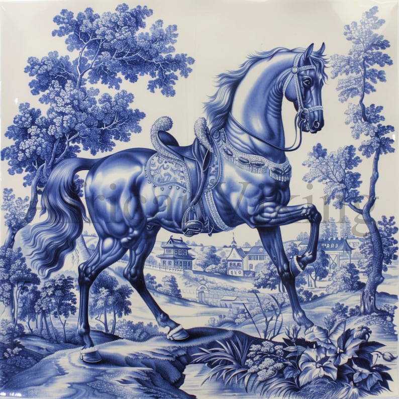 Blue Delft Horse Clipart | 10 High Quality Jpgs | Digital Download ...