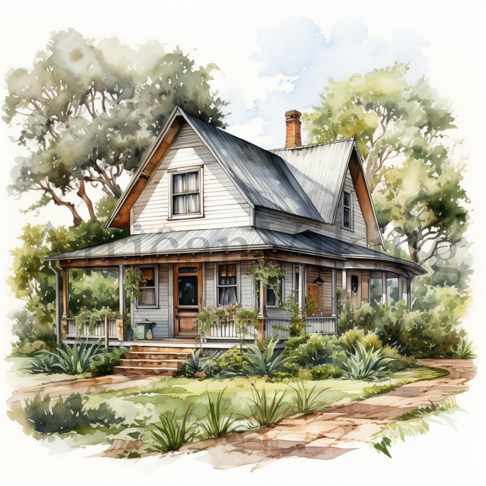 Farmhouse Clipart 10 High Quality Jpgs Digital Download Digital Paper ...