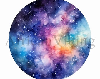 Watercolor Galaxy Backgrounds 5 High Quality Jpgs Instant Digital ...