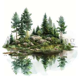 Forest Lakes Clipart | 10 High Quality Jpgs | Instant Digital Download ...