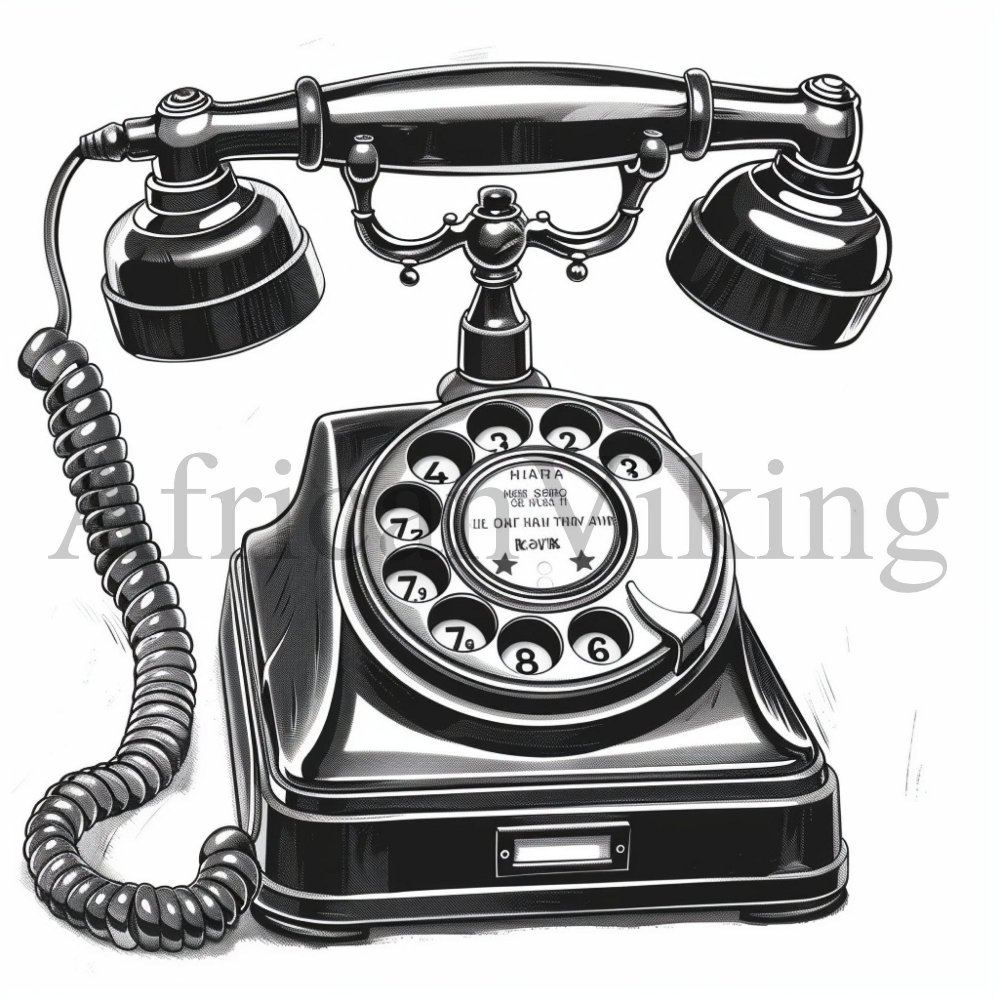 Old Fashioned Phone Clipart | 10 High Quality Jpgs | Digital Download ...