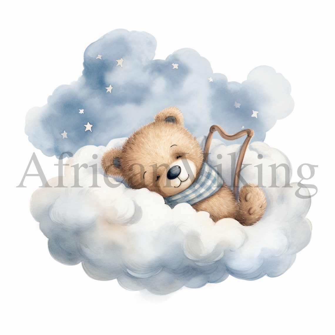 Sleeping Teddy Bears Clipart 10 High Quality Jpgs Digital Download Card ...