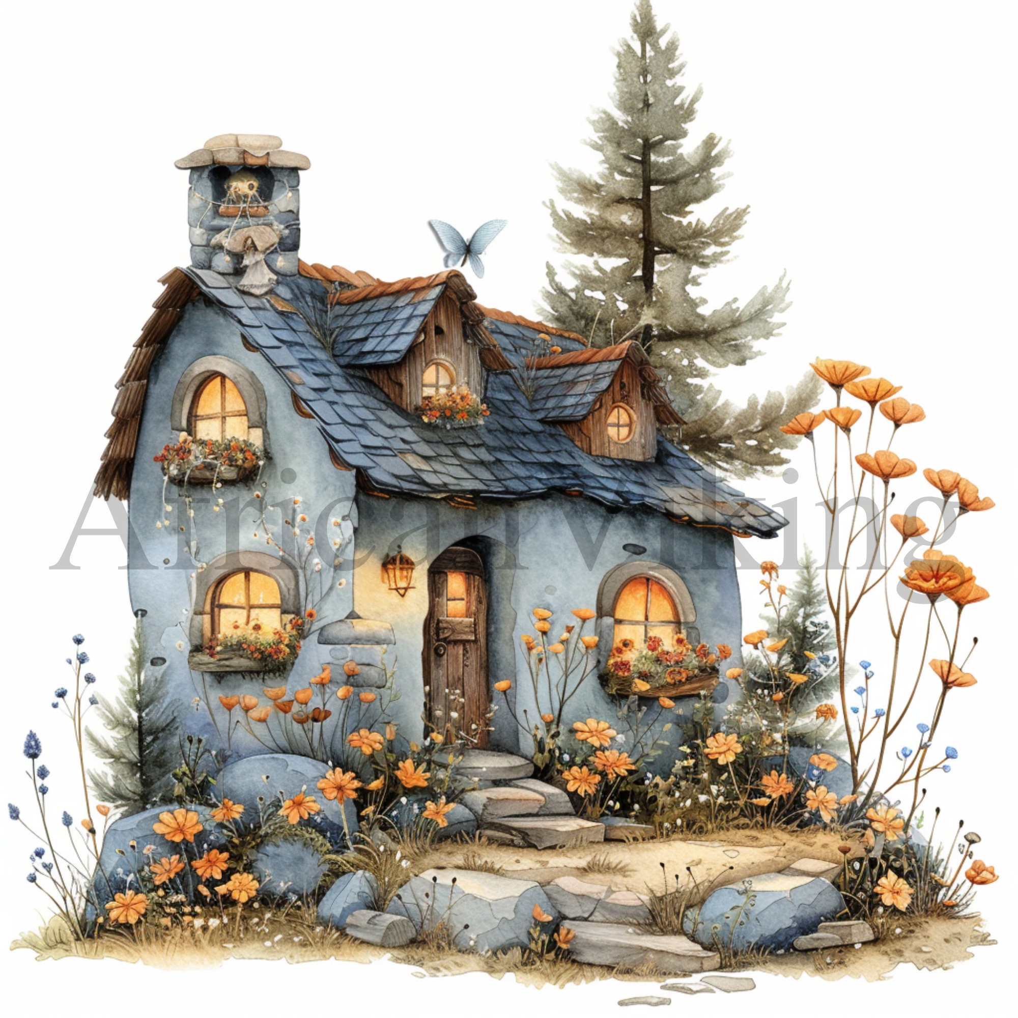 Little Fairy House Clipart | 10 High Quality Jpgs | Digital Download ...