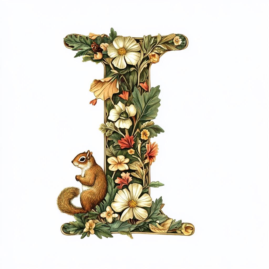 Letter I Clipart Botanical 10 JPG Files Instant Download | Junk Journal ...