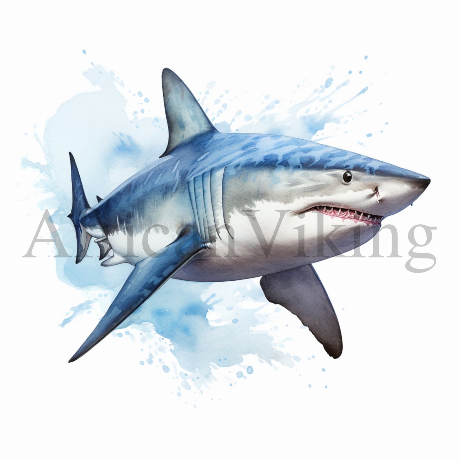 Shark Clipart 10 High Quality Jpgs Digital Download Watercolour ...