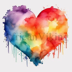 Rainbow Heart Clipart | 10 High Quality Jpgs | Digital Download ...