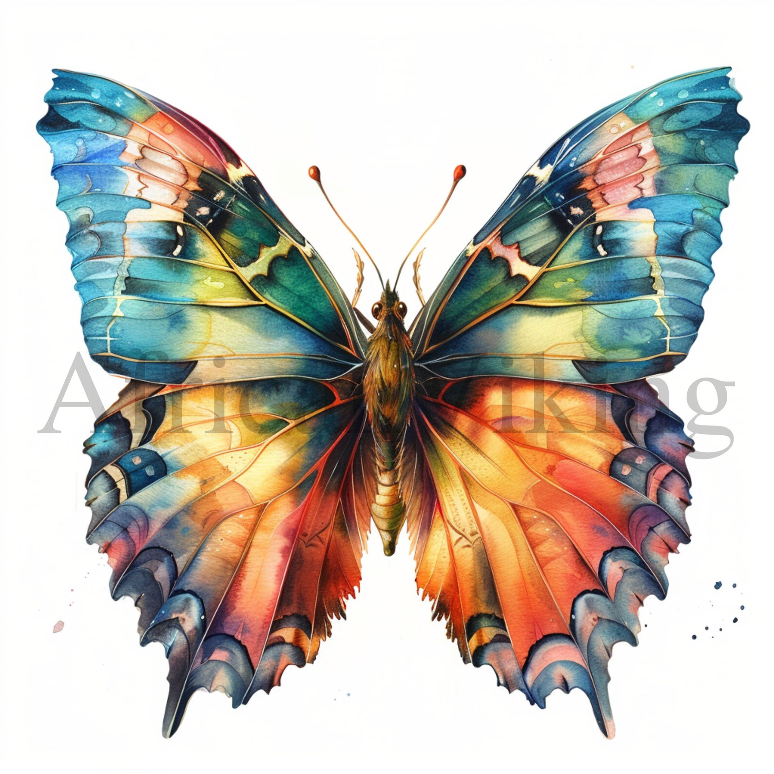 Whimsical Butterflies Clipart 10 High Quality Jpgs Digital Download ...