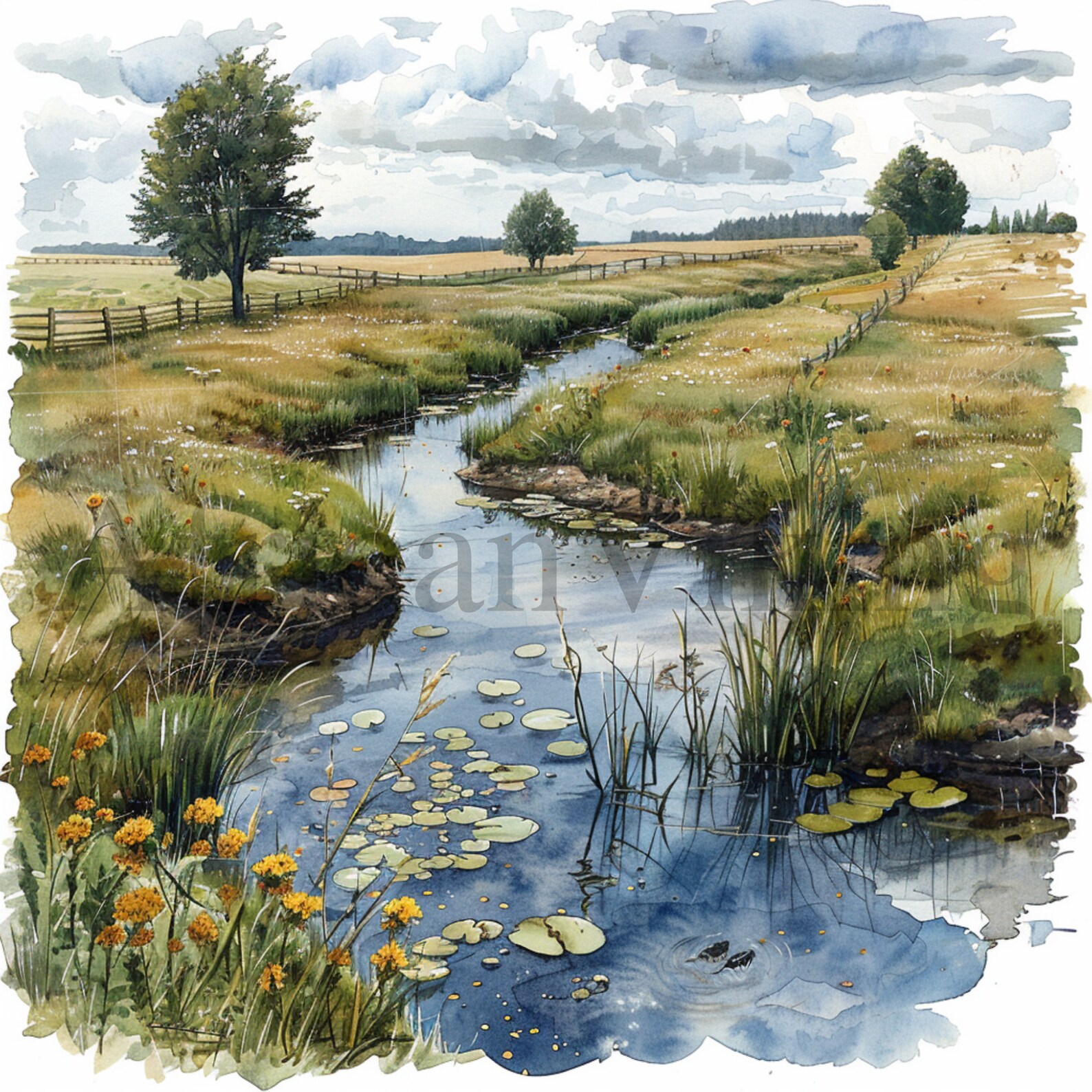 Country Ponds Clipart | 10 High Quality Jpgs | Digital Download | Pond ...