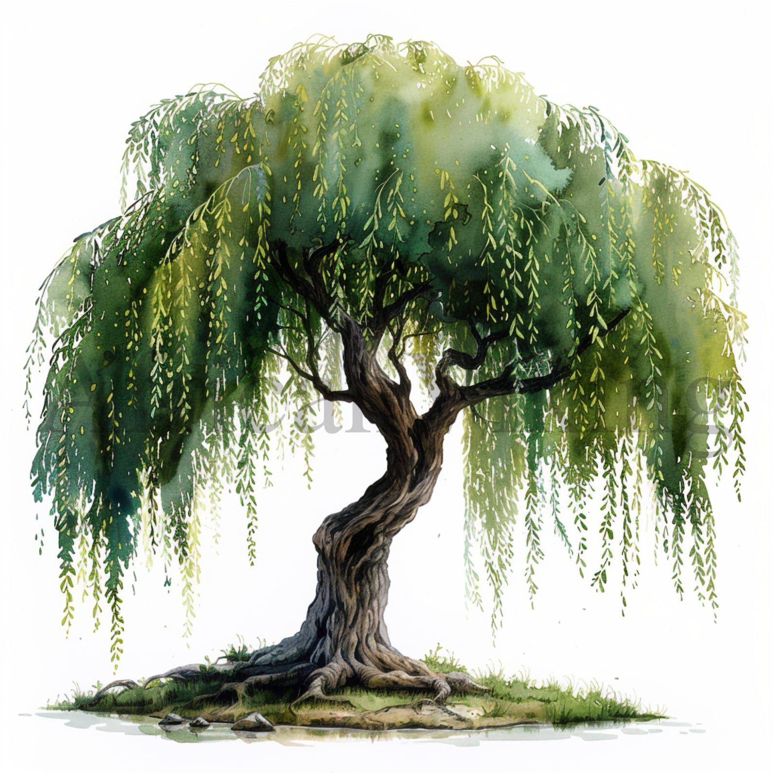 Willow Trees Clipart | 10 High Quality Jpgs | Digital Download | Card ...