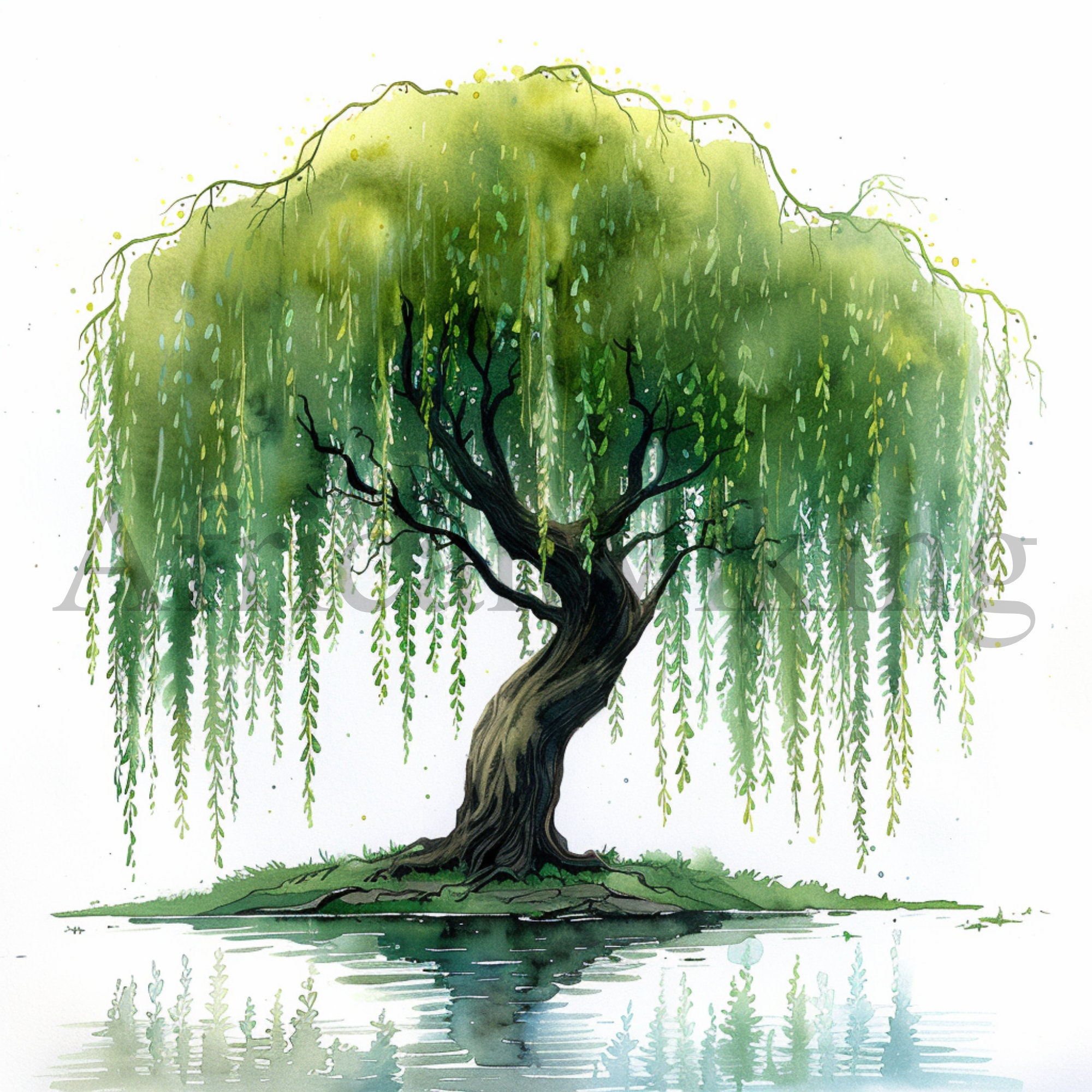 Willow Trees Clipart | 10 High Quality Jpgs | Digital Download | Card ...