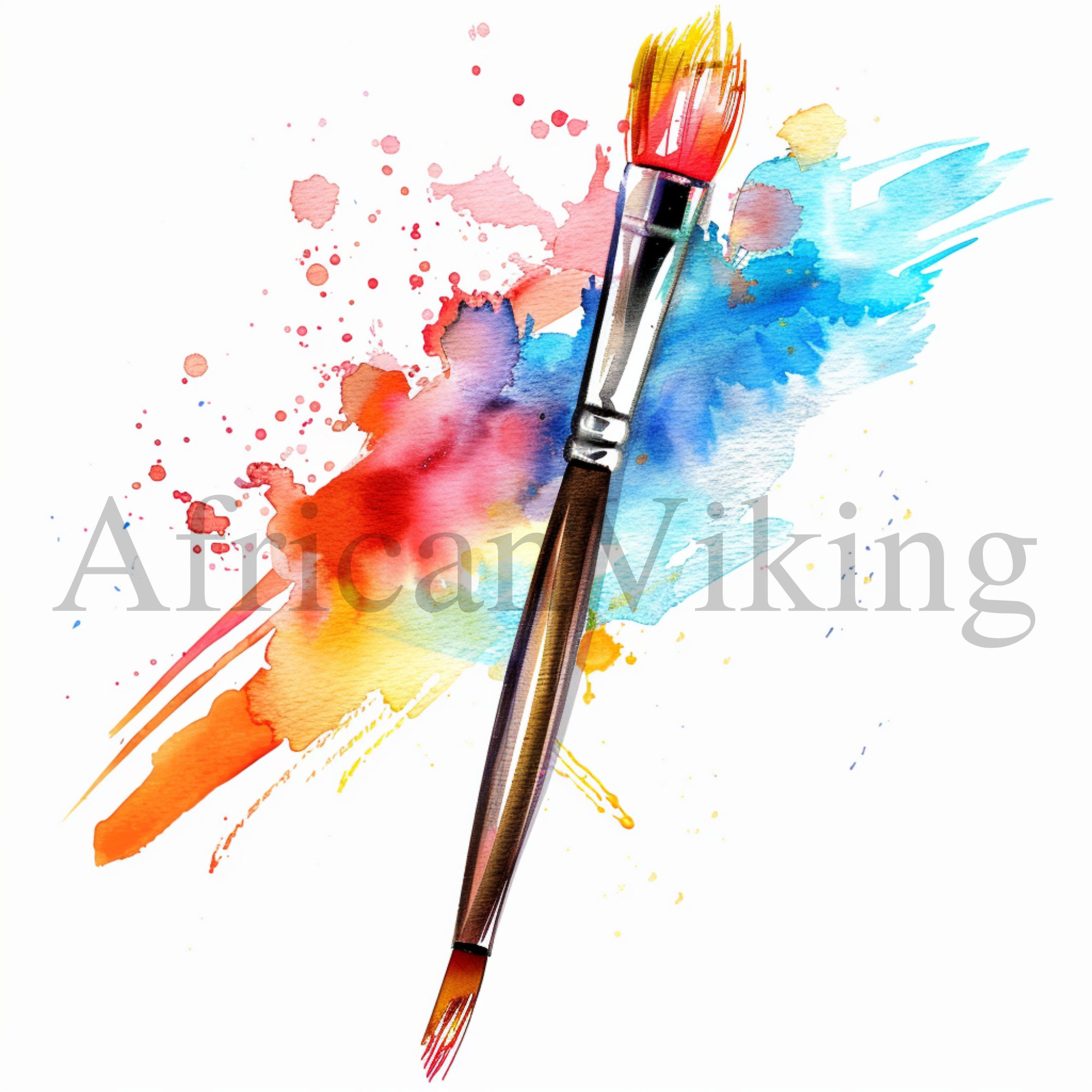 Watercolor Paint Brushes Clipart 10 High Quality Jpgs Digital Download ...