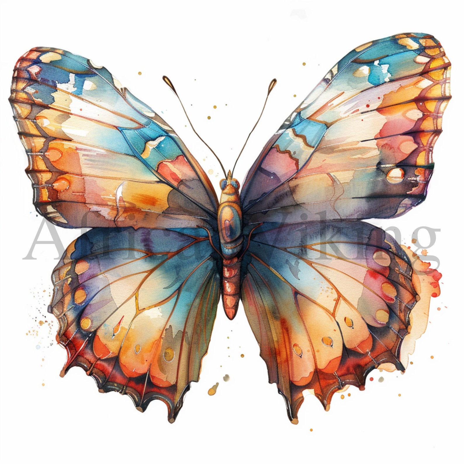 Whimsical Butterflies Clipart 10 High Quality Jpgs Digital Download ...