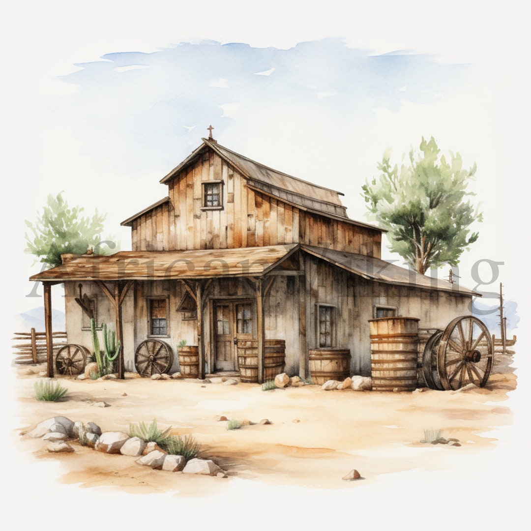 Old West Landscape Clipart | 10 High Quality Jpgs | Digital Download ...