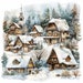 Watercolor Winter Village Clipart | Holiday JPG Images (digital ...