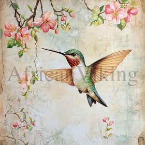 Romantic Hummingbird Papers | 10 High Quality Jpgs | Digital Download ...