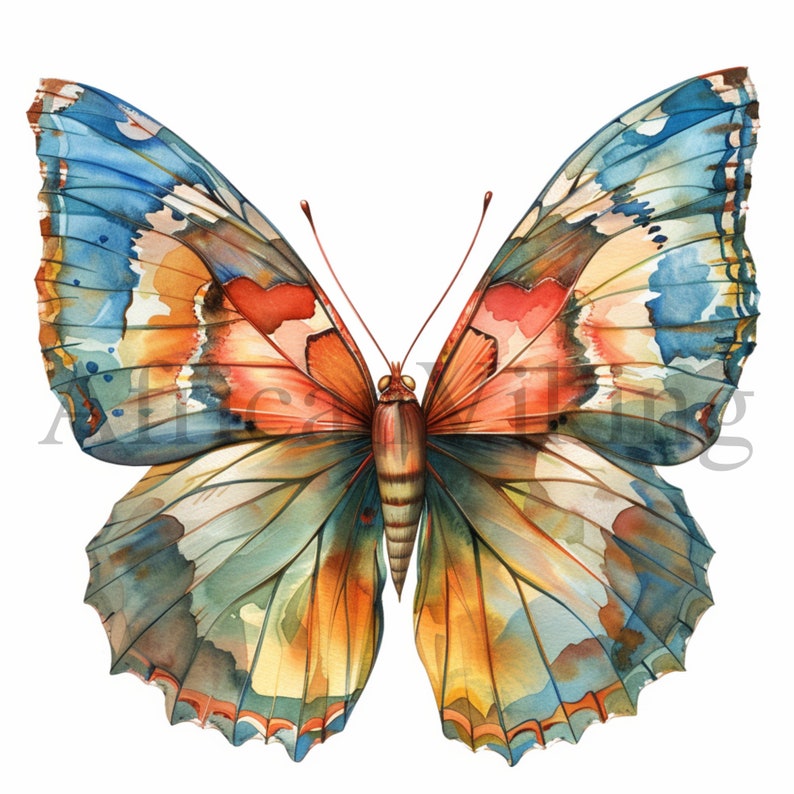 Whimsical Butterflies Clipart 10 High Quality Jpgs Digital Download ...