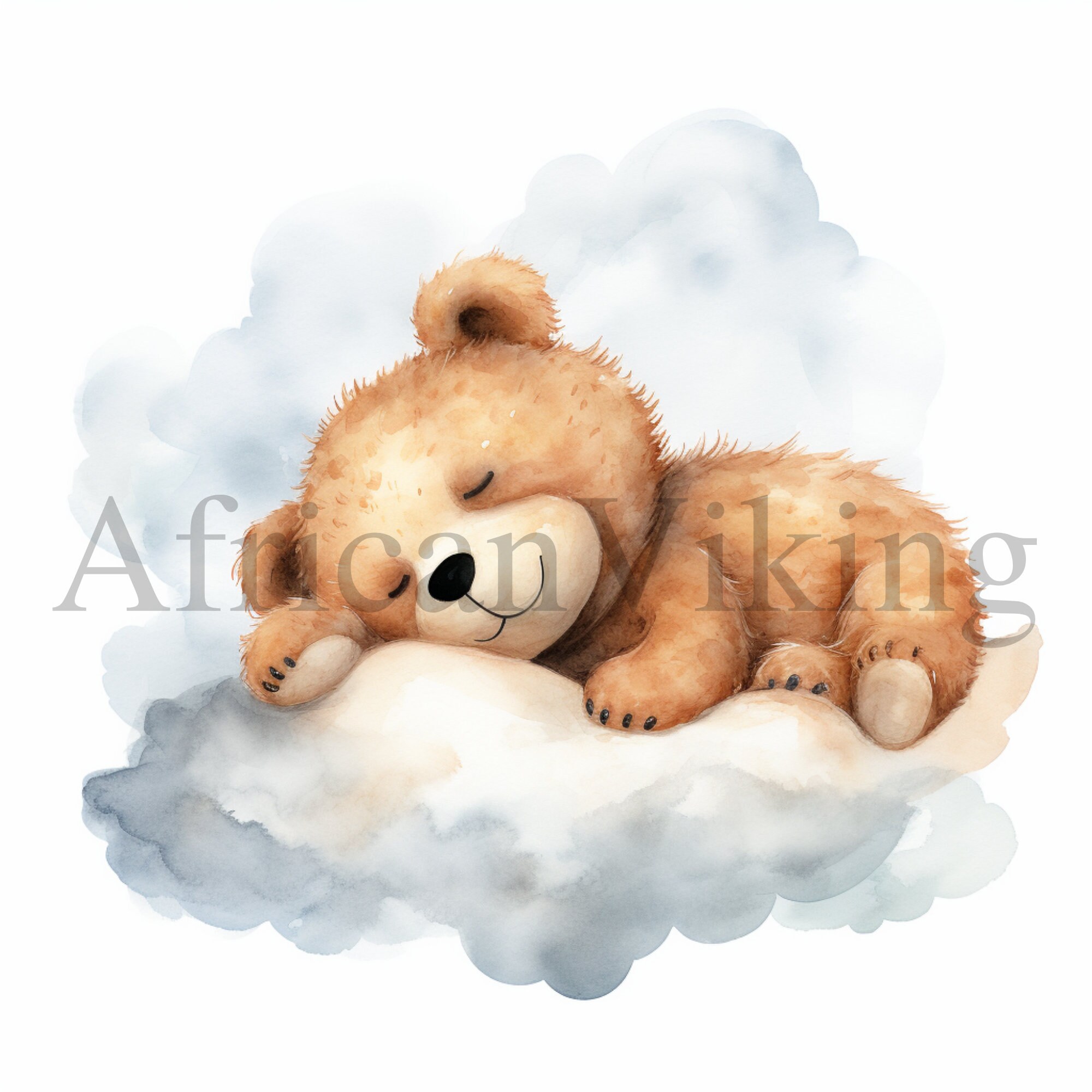 Sleeping Teddy Bears Clipart | 10 High Quality Jpgs | Digital Download ...