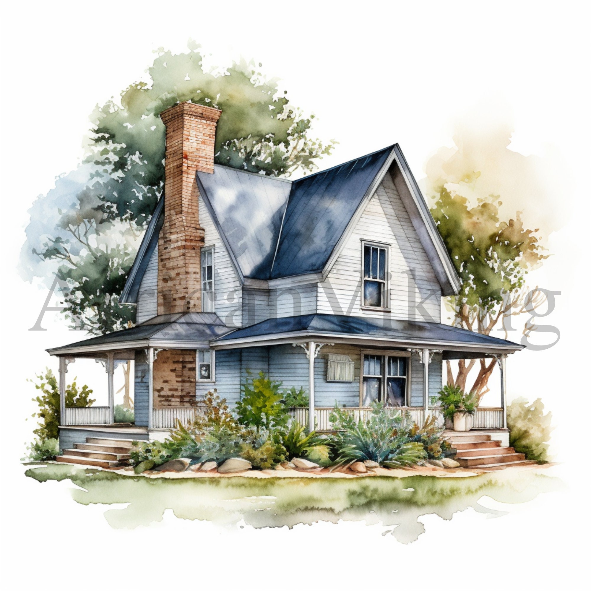 Farmhouse Clipart 10 High Quality Jpgs Digital Download Card Making ...