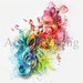 Watercolor Music Notes Clipart | Floral Treble Clef (digital Download ...