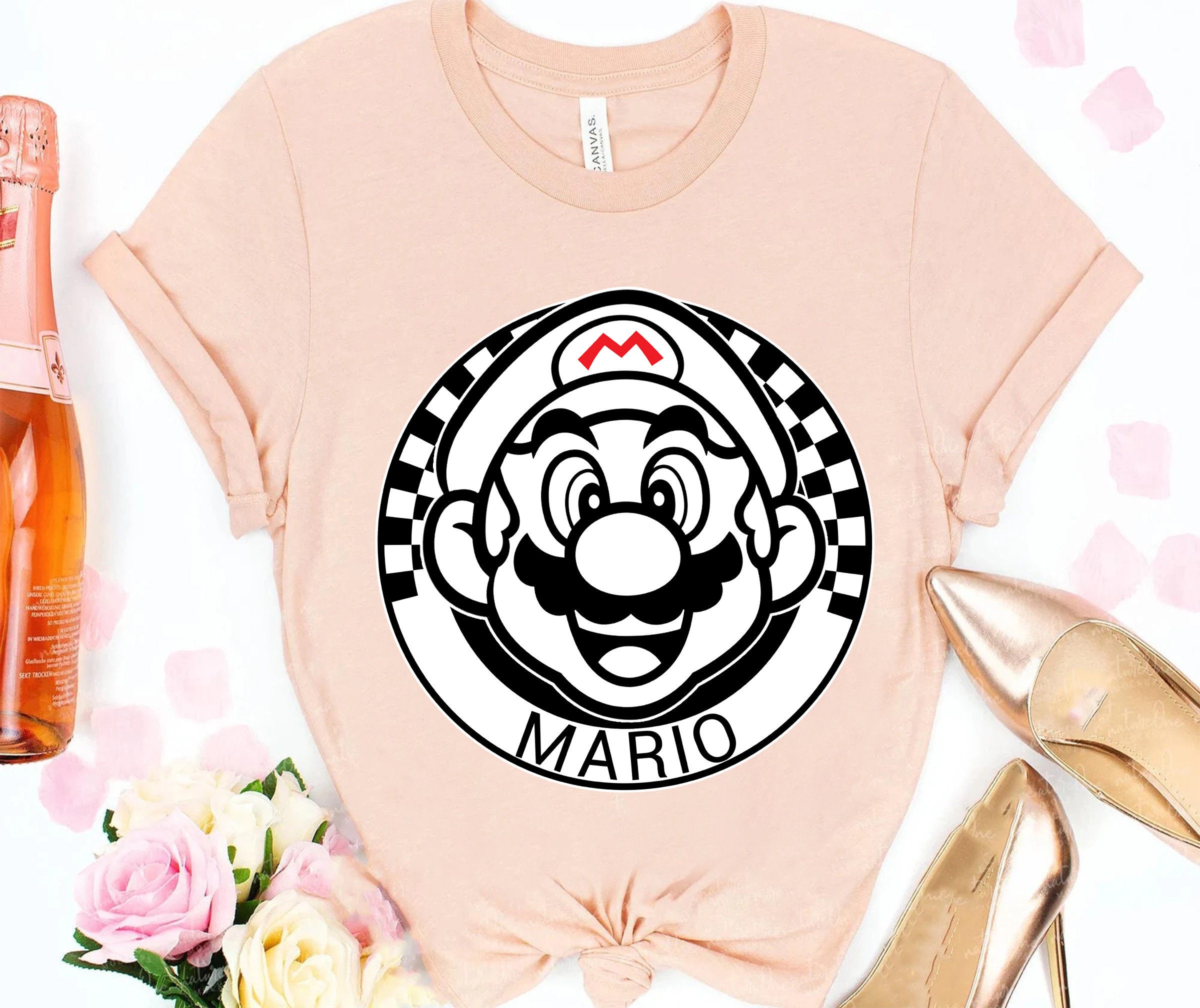 Nintendo Super Mario Cute Mario Checkerboard Portrait Shirt - Etsy