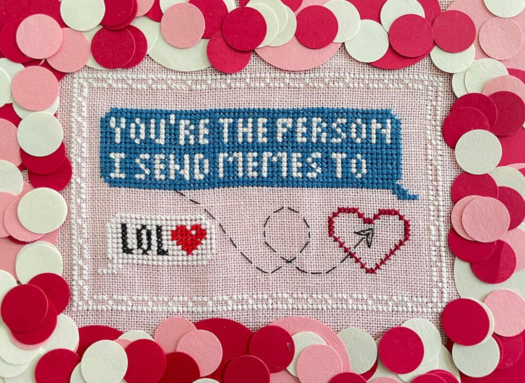 My Memes, My Heart Cross Stitch Pattern - Etsy