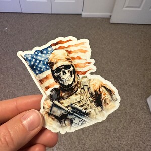 Skeleton Military Flag Sticker - Etsy
