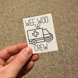 Wee Woo Crew Firetruck Ambulance Sticker - Etsy