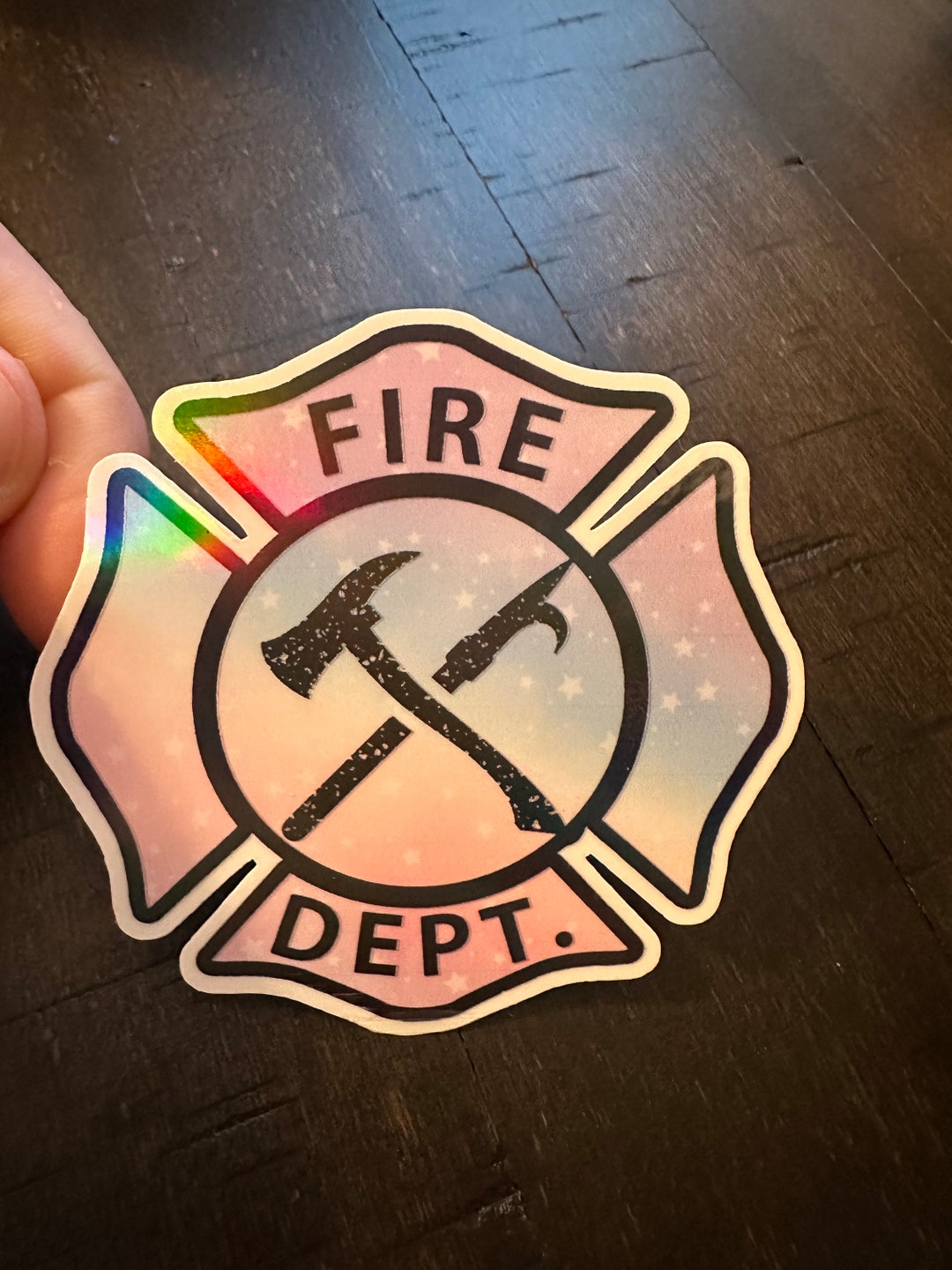Sparkly Pink Purple Firefighter Symbol Sticker - Etsy