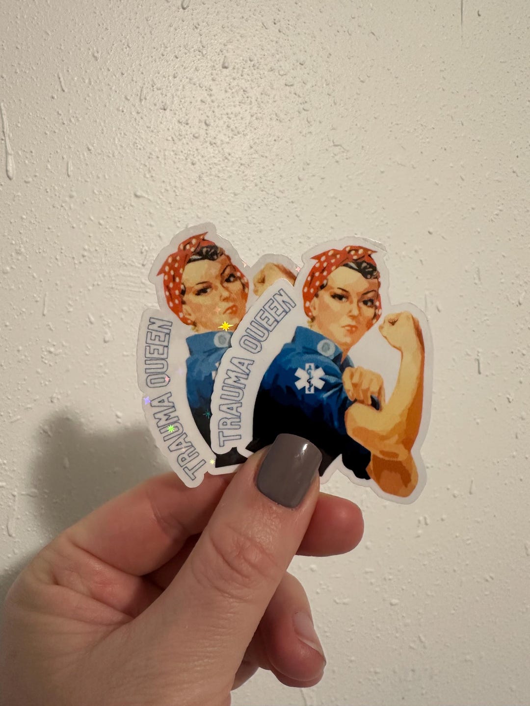 Rosie the Riveter Trauma Queen Vinyl Sticker, Feminist EMS Decal - Etsy