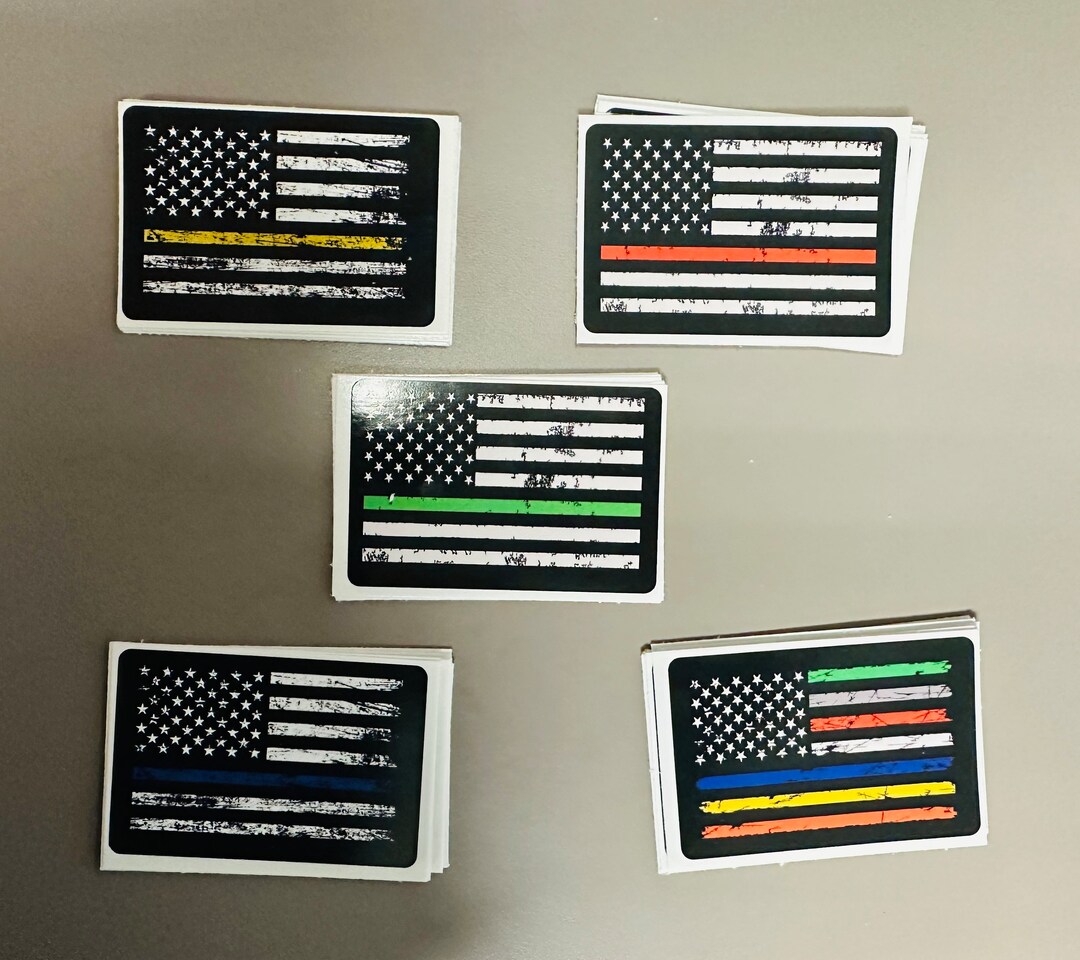 CLOSEOUT Thin Flag Firefighter Police Ems Dispatch Stickers - Etsy