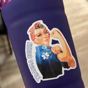 Rosie the Riveter Trauma Queen Decal Sticker - Etsy