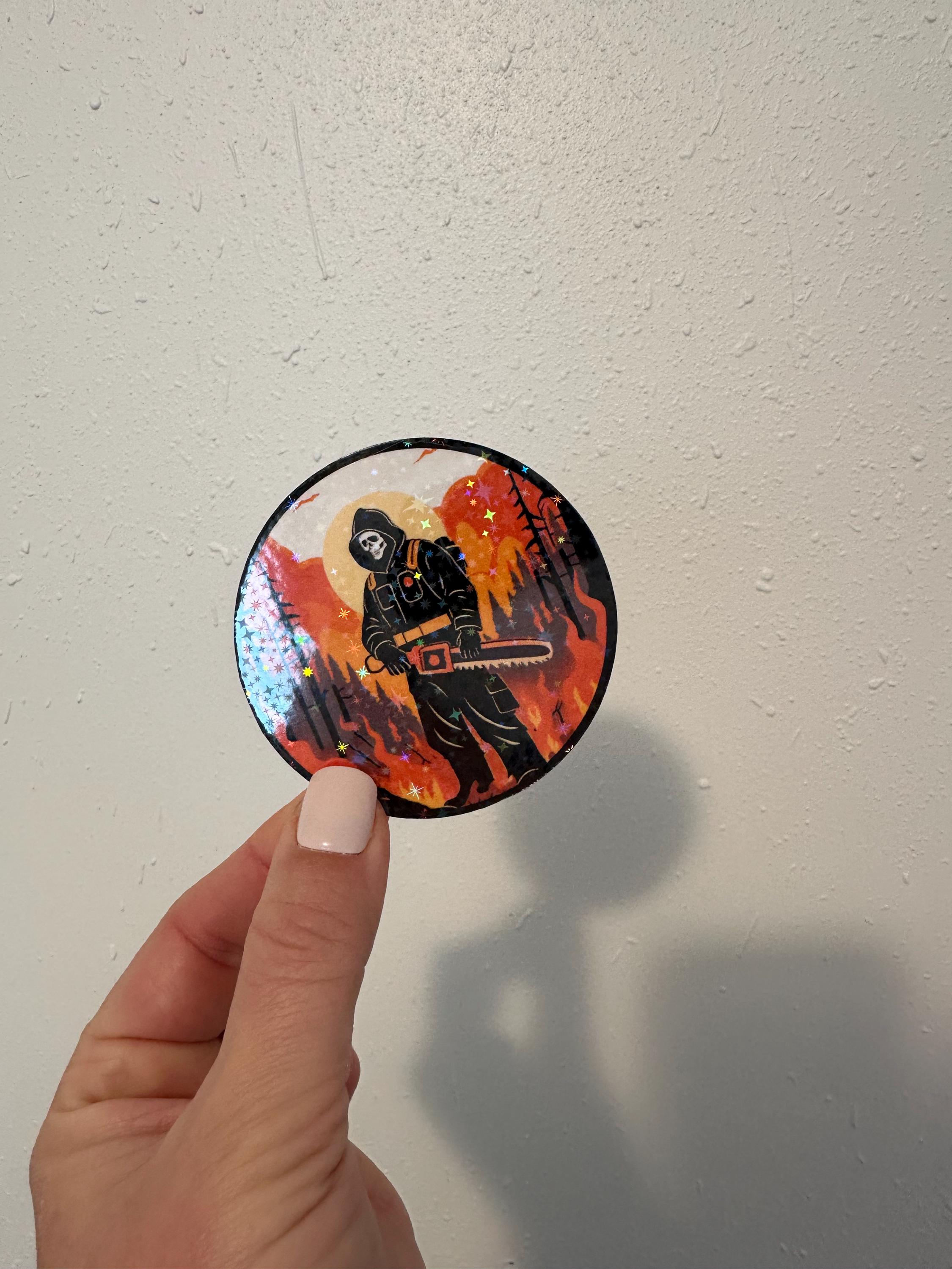 Grim Reaper Chainsaw Wildland Sticker - Etsy