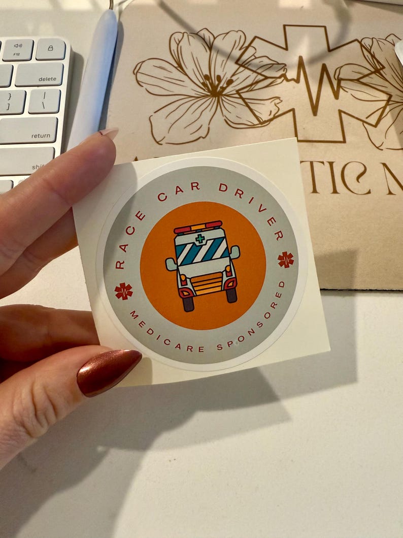 Race Car Driver Sponsored by Medicare Ambulance Sticker - Etsy