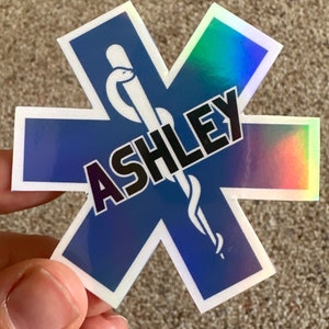 Personalized Name EMS Star of Life Sticker - Etsy