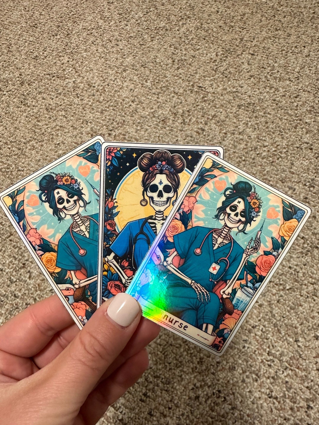 Tarot Card Skeleton Nurse Paramedic EMT Stickers - Etsy