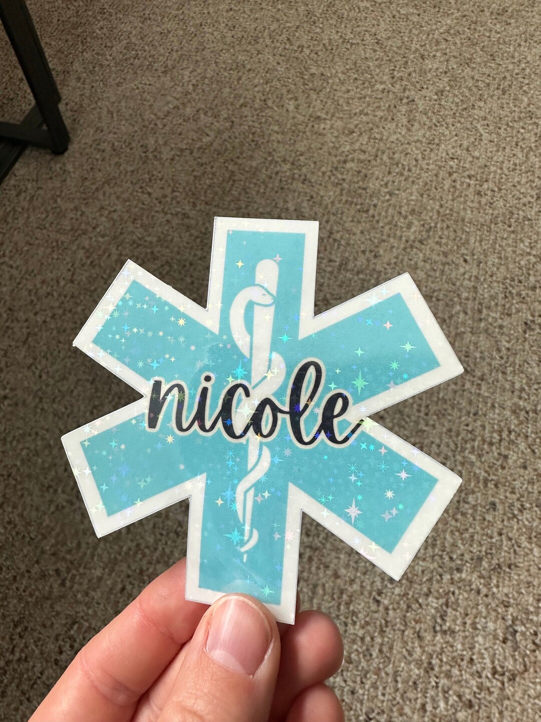 Personalized Name EMS Star of Life Sticker, Custom Paramedic Sticker ...