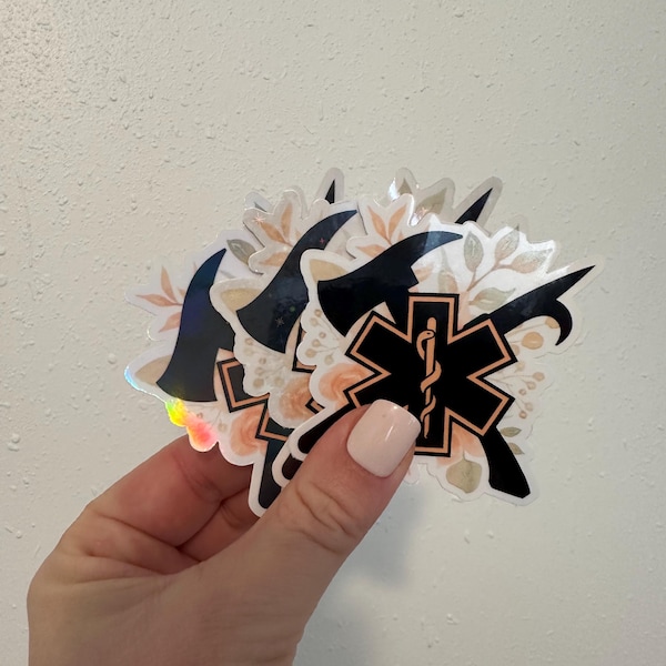 Female Firefighter Sticker, Firefighter Sticker, Fireman Sticker ...