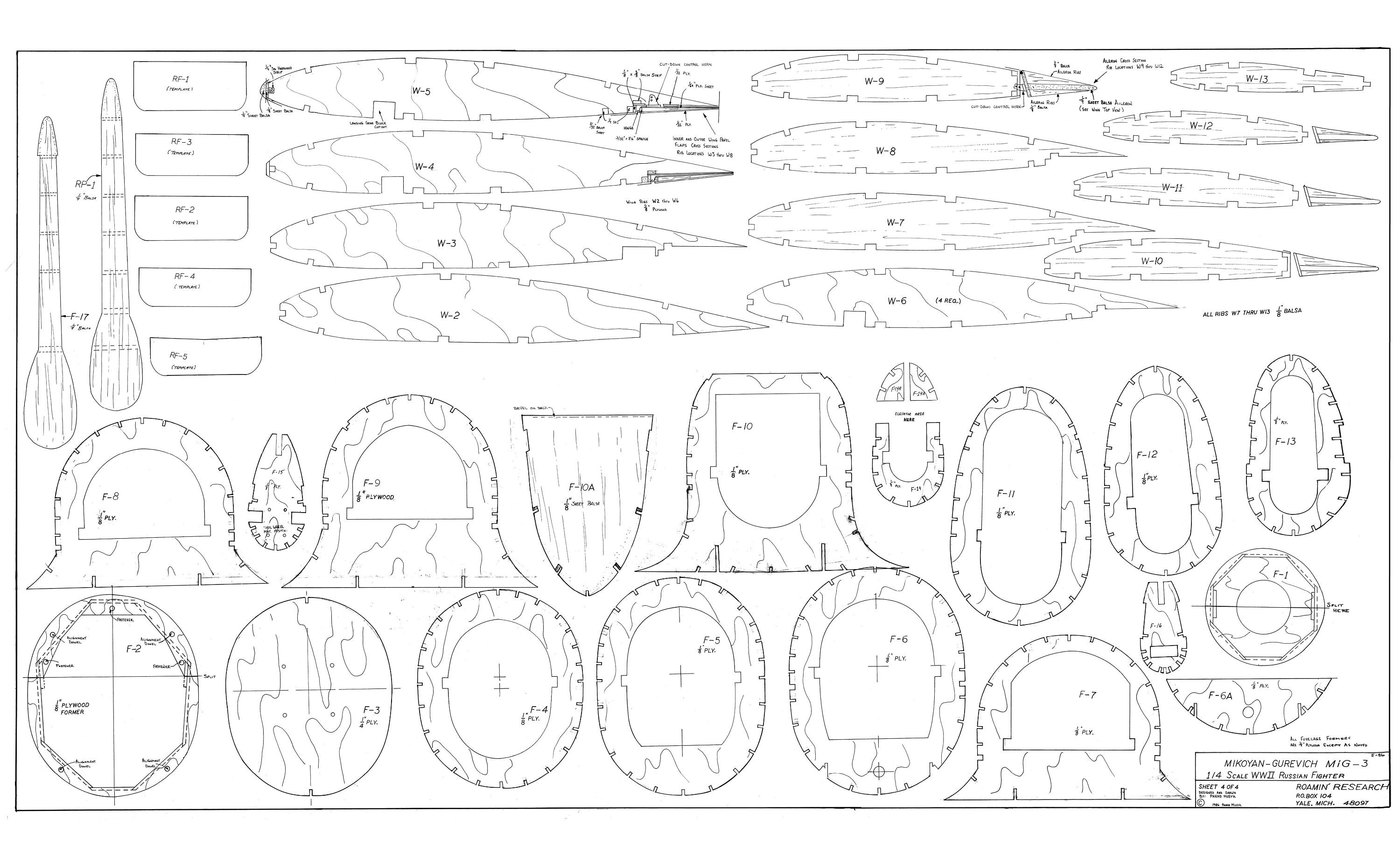 Aircraft RC Plane Model MIG3 Digital Plans PDF + DXF - Etsy