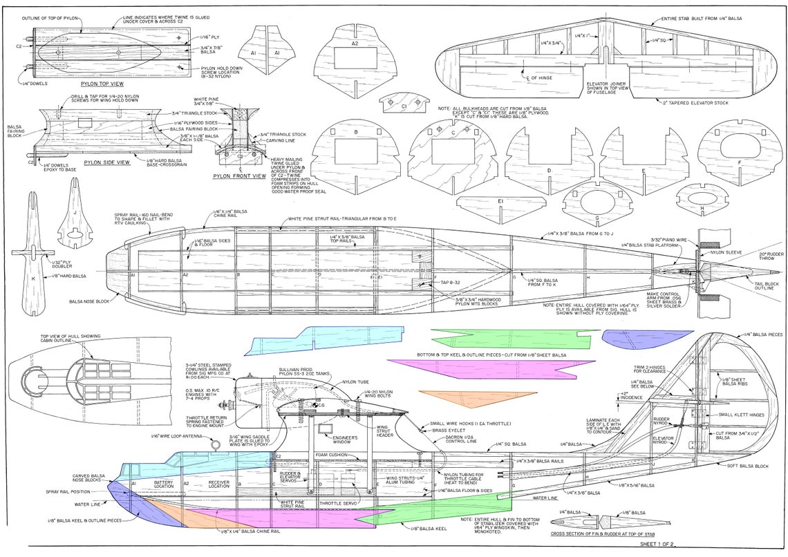 Aircraft RC Plane Model PBY-2 Catalina Digital Plans / Pdf + Dxf - Etsy