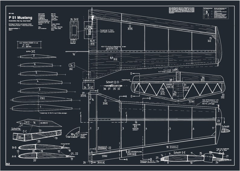 Aircraft RC Plane Model P51 Mustang Digital Plans PDF + DXF - Etsy
