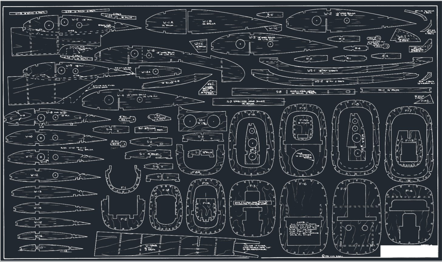 Aircraft RC Plane Model B25 MITCHELL BOMBER Digital Plans / Pdf + Dxf ...